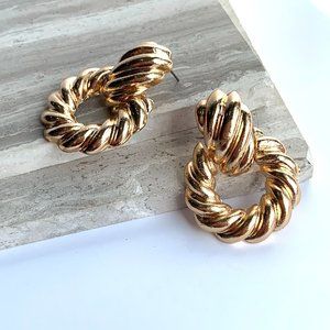 Anthropologie | Jewelry | New Anthropologie Rya Gold Door Knocker Hoop Earrings | Poshmark